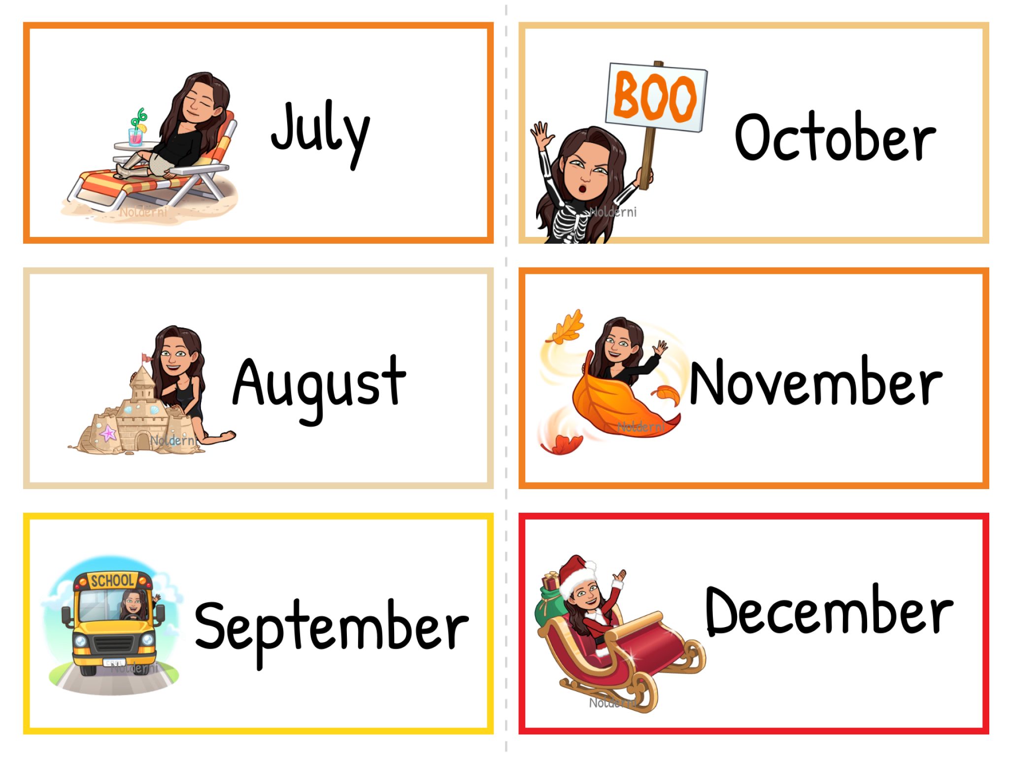 🇬🇧 Anglais : Flashcards les mois de l’année en anglais - Anglais CE1 ...