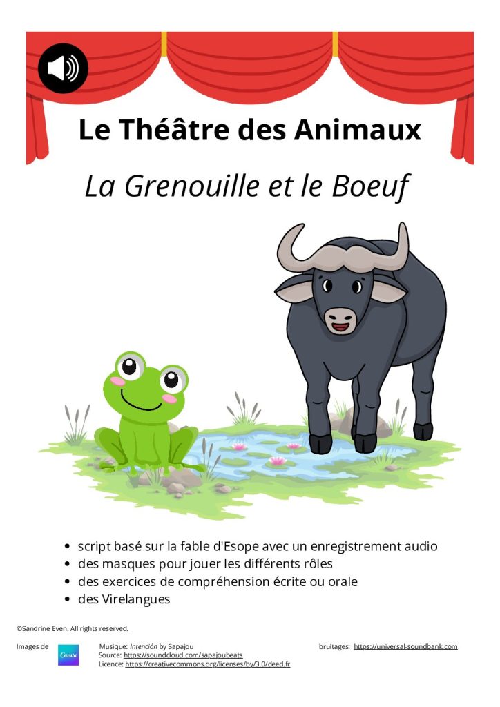 Le Théâtre des Animaux : Le Boeuf et la Grenouille - Lecture CE2, CM1 ...