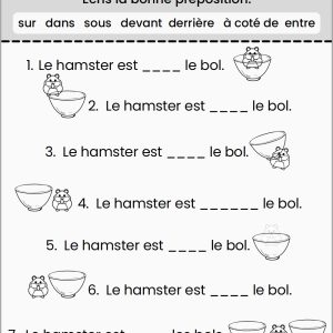 Les prépositions - Vocabulaire, lecture, écriture - Etude de la Langue ...