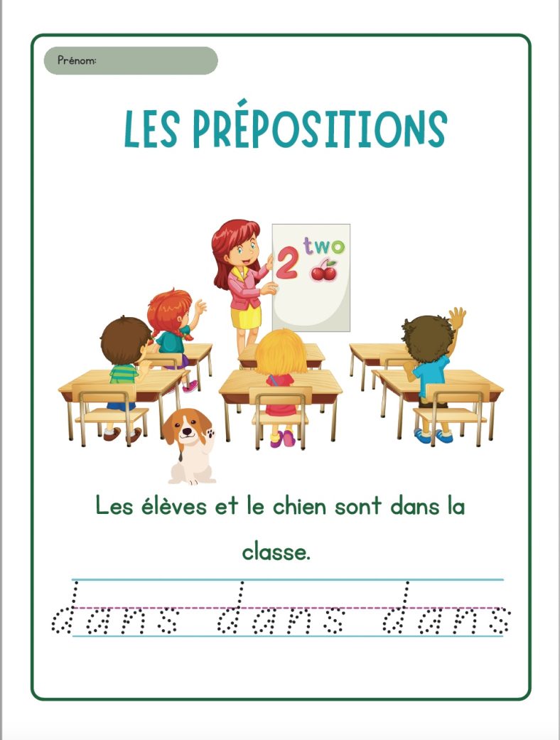 Les prépositions - Vocabulaire, lecture, écriture - Etude de la Langue ...