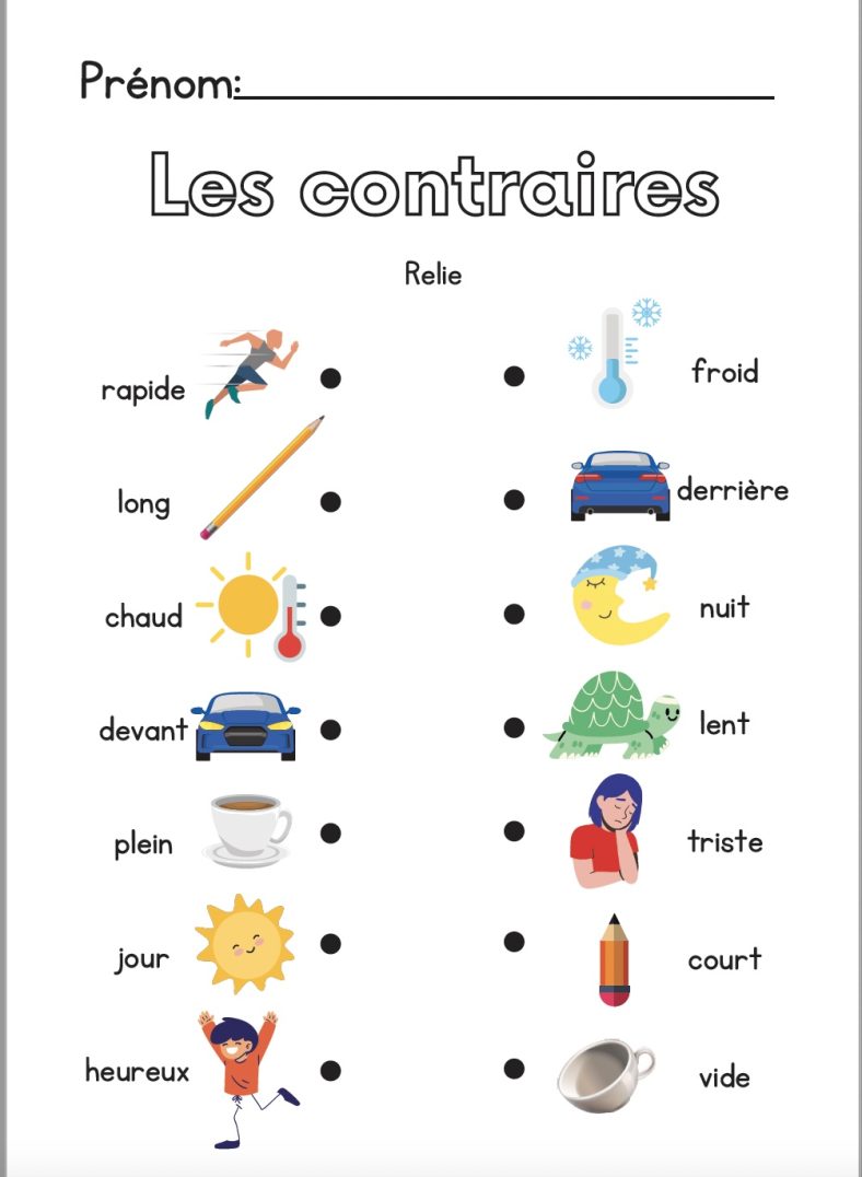 Antonymes Contraires Synonymes LIVRET ACTIVITÉS - Etude de la Langue ...