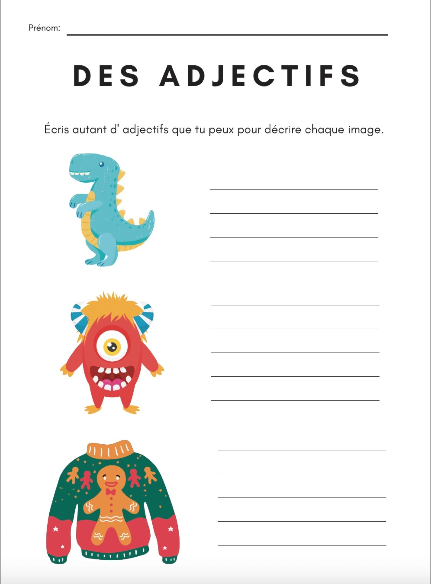 Livret Activités Les adjectifs - Etude de la Langue CE1, CE2, CM1 - La ...