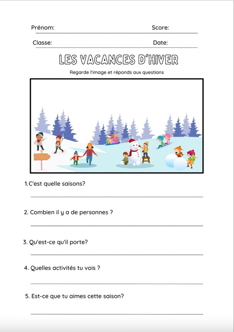 Livret Activités L' hiver ENSEMBLE - Etude de la Langue, Mathématiques ...