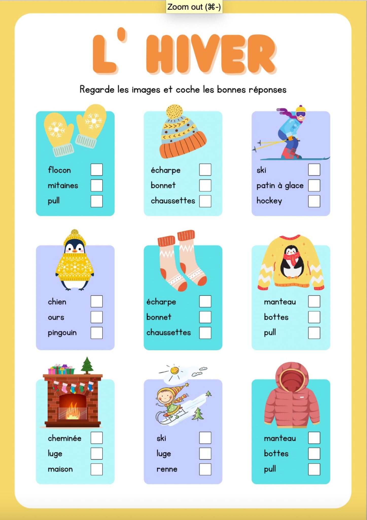 Livret Activités L' hiver ENSEMBLE - Etude de la Langue, Mathématiques ...
