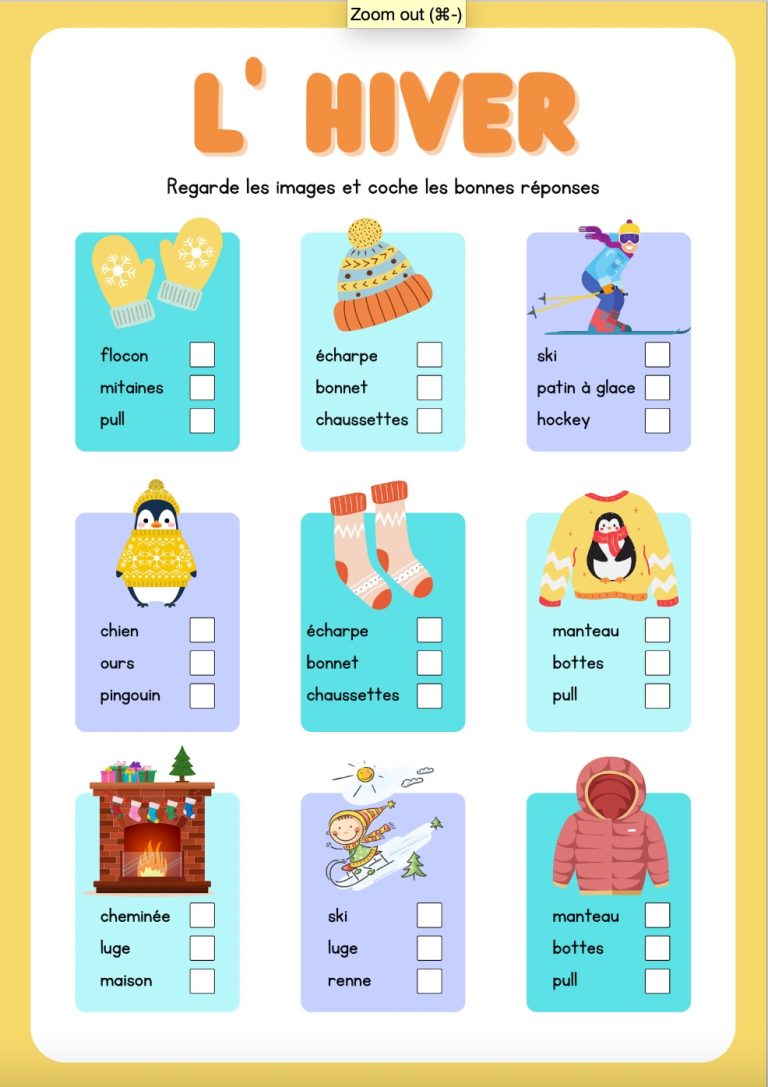 Livret Activités L' hiver ENSEMBLE - Etude de la Langue, Mathématiques ...
