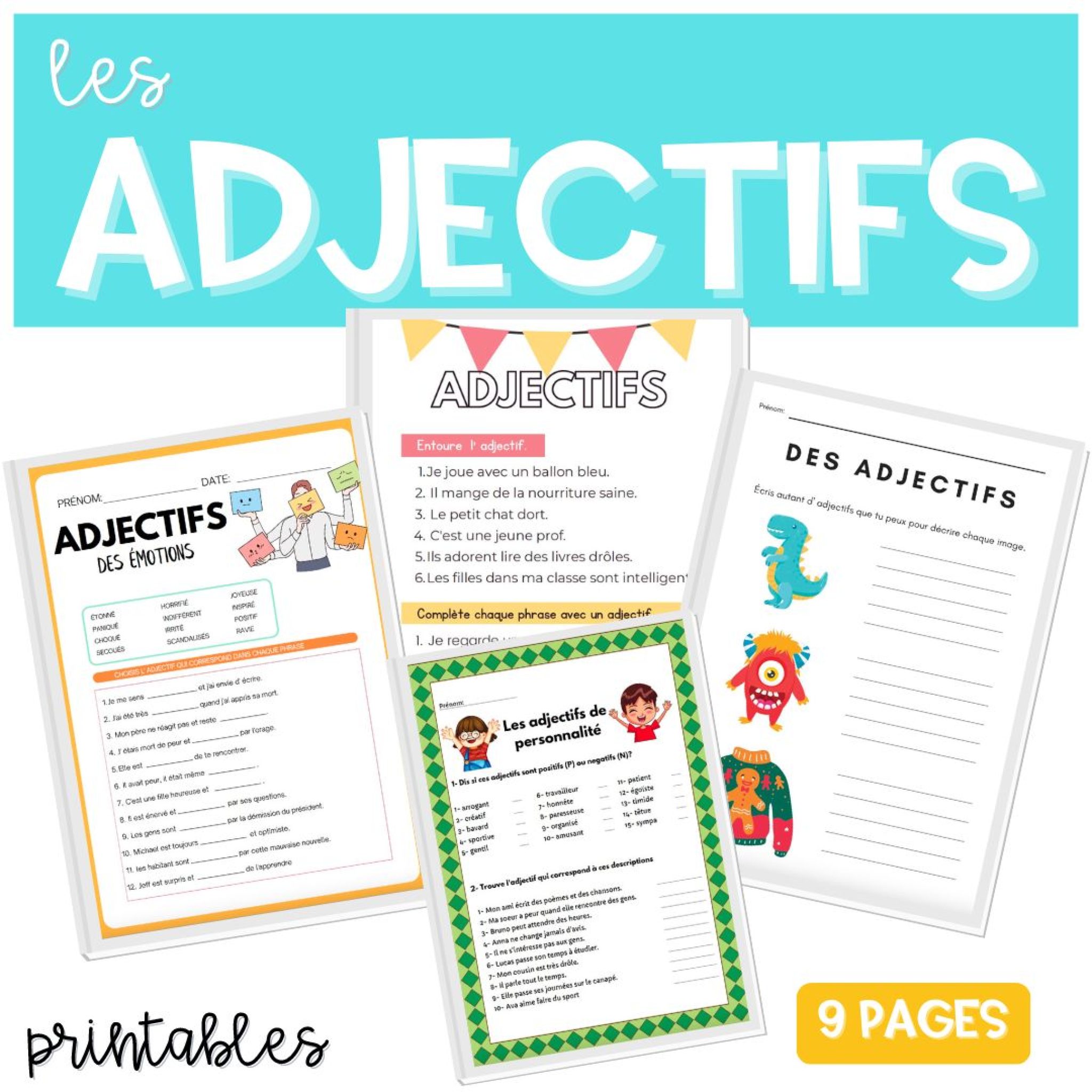 Livret Activités Les adjectifs - Etude de la Langue CE1, CE2, CM1 - La ...