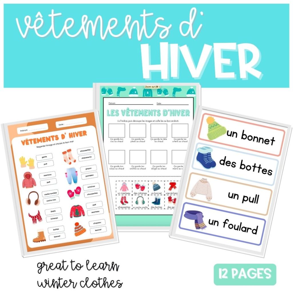 Vêtements de l' Hiver - Etude de la Langue, Production écrite CE1, CE2 ...