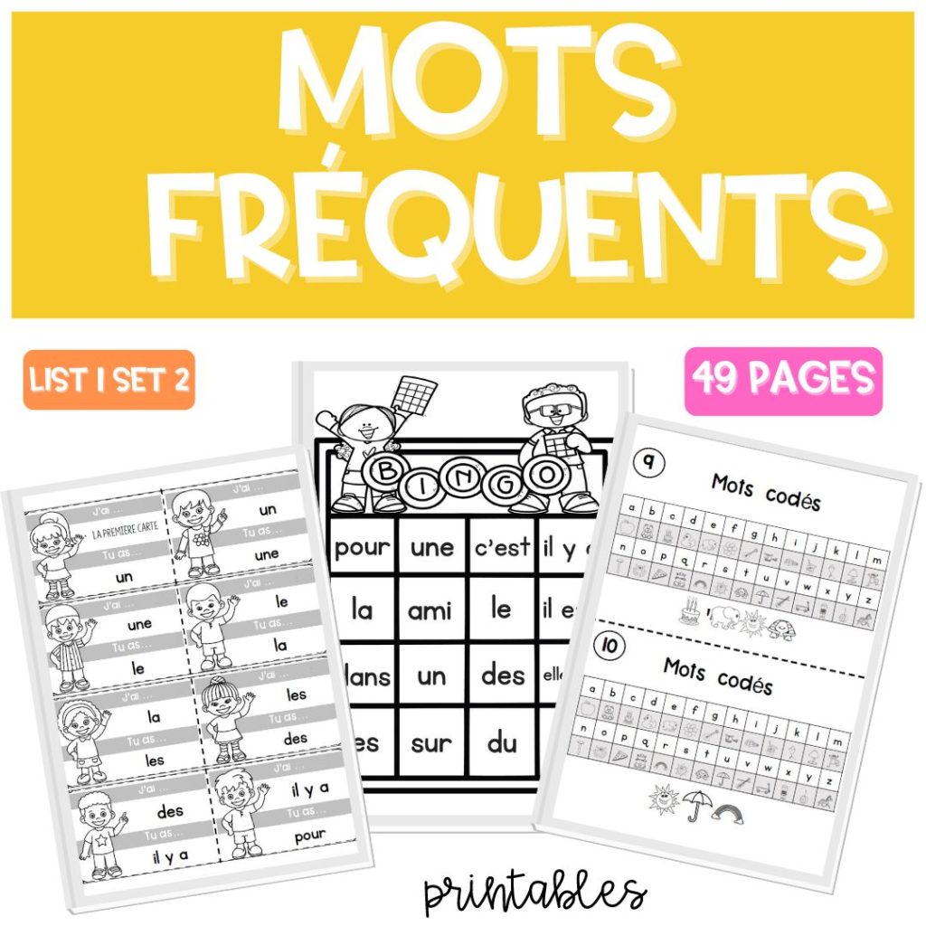 Mots fréquents ou Mots Usuels LISTE 1 SET 2 - Etude de la Langue ...
