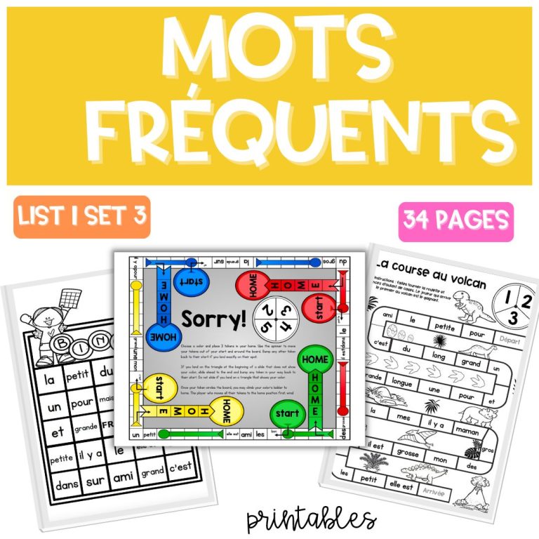 Mots fréquents ou Mots Outils LISTE 1 SET 3 - Ecriture, Lecture ...
