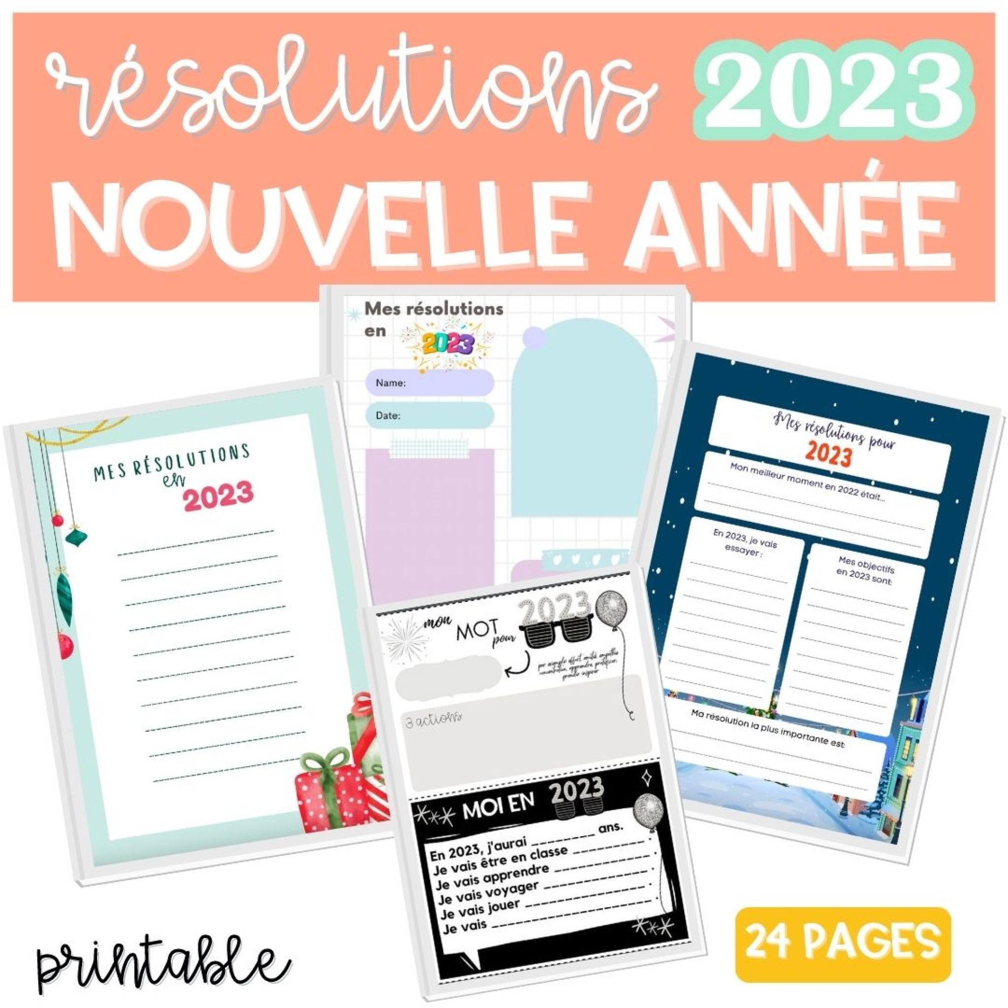 Résolutions 2023 Nouvel An Nouvelle année - Production écrite CE2, CM1 ...