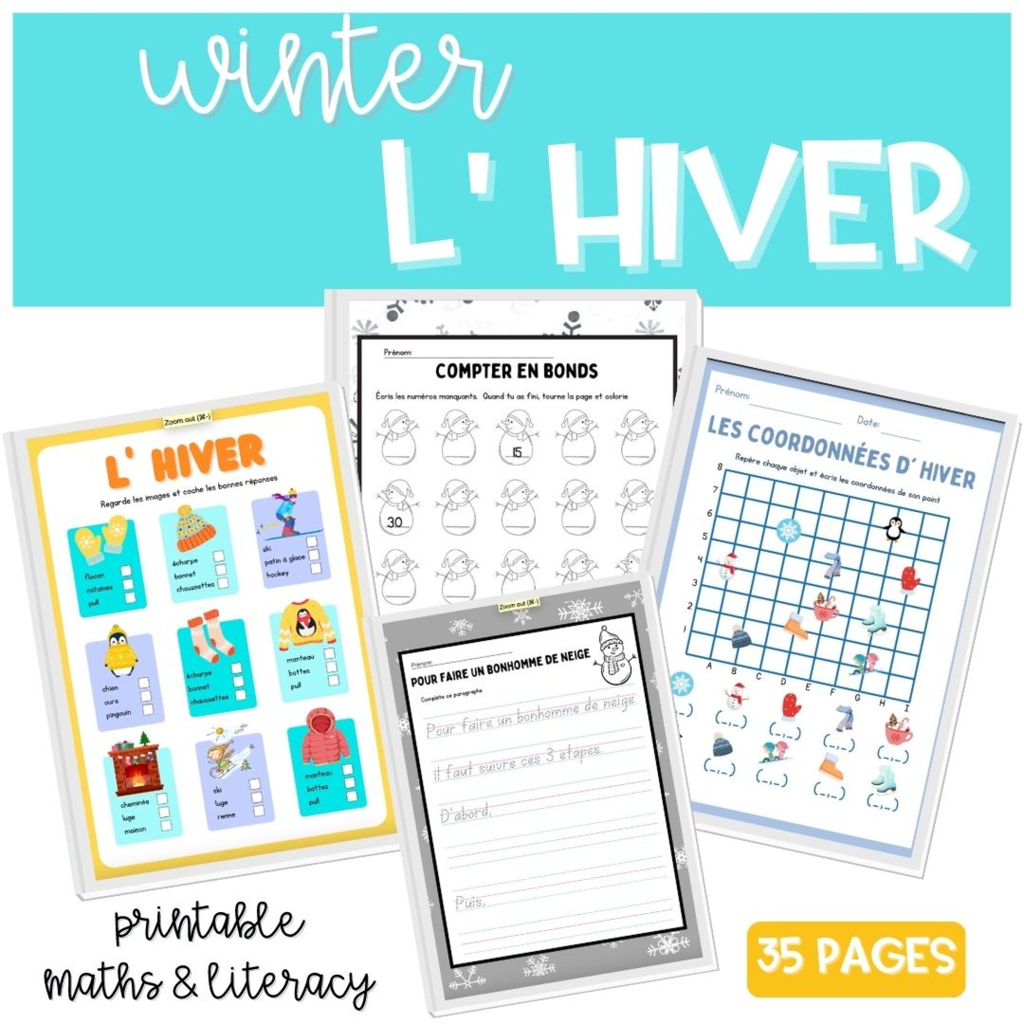 Livret Activités L' hiver ENSEMBLE - Etude de la Langue, Mathématiques ...