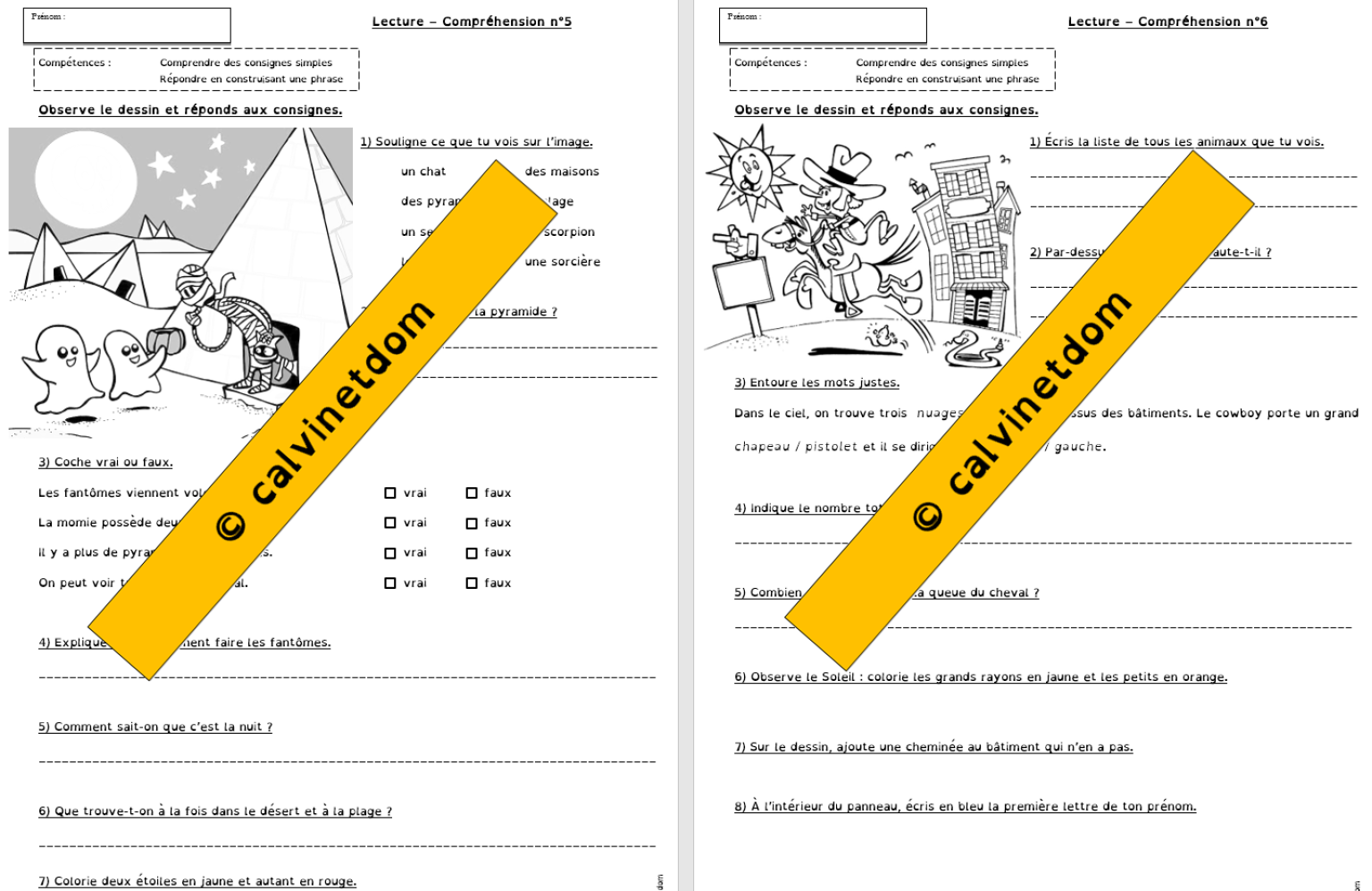 Fiches de lecture compréhension cycle 2 (CP-CE1) - Etude de la Langue, Lecture CE1, CE2, CP ...