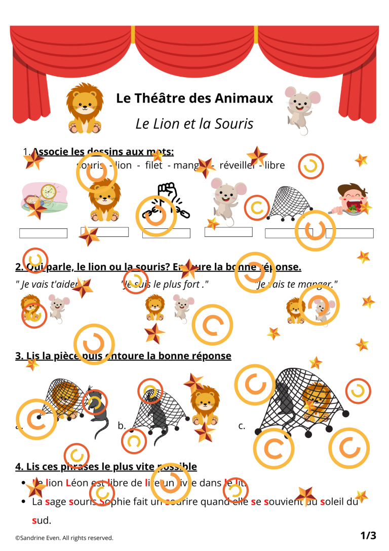 Le Théâtre des Animaux : Le Lion et la Souris - CE2, CM1, CM2 - La ...