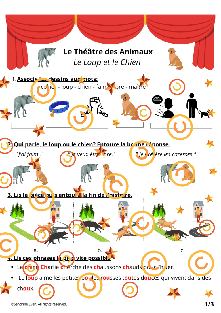 Le Théâtre des Animaux : Le Loup et le Chien - Lecture CE2, CM1, CM2 ...