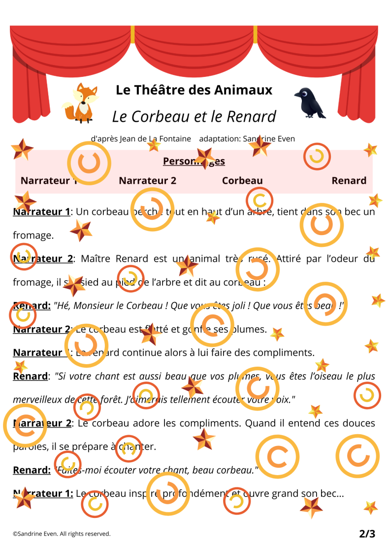 Le Théâtre des Animaux : Le Corbeau et le Renard - Lecture CE2, CM1 ...