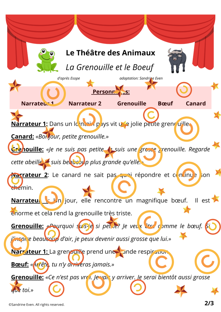 Le Théâtre des Animaux : Le Boeuf et la Grenouille - Lecture CE2, CM1 ...