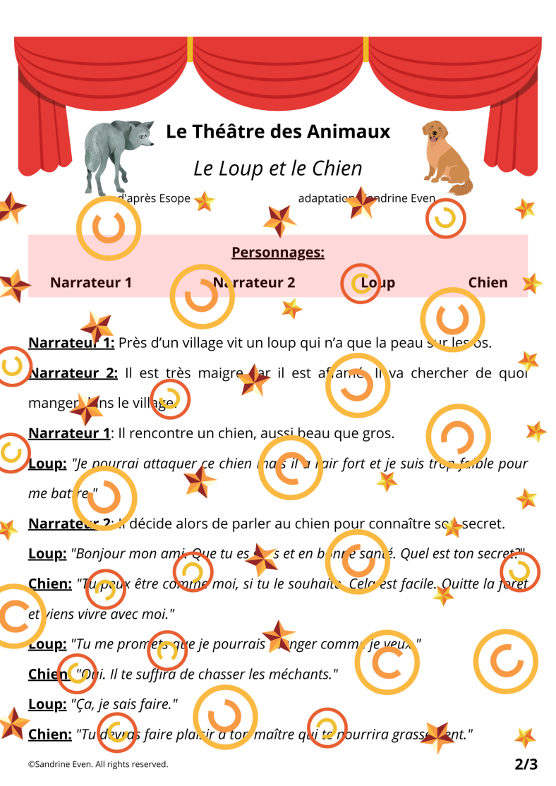 Le Théâtre des Animaux : Le Loup et le Chien - Lecture CE2, CM1, CM2 ...