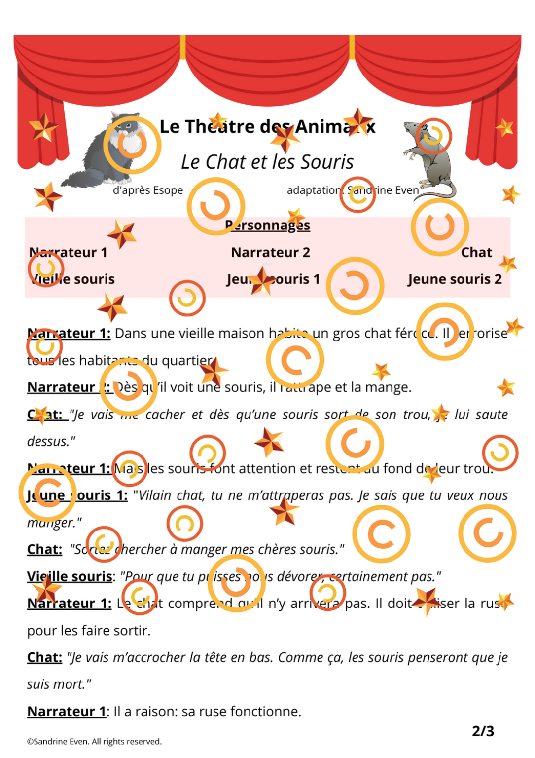 Le Théâtre des Animaux : Le Chat et les Souris - Lecture CE2, CM1, CM2 ...