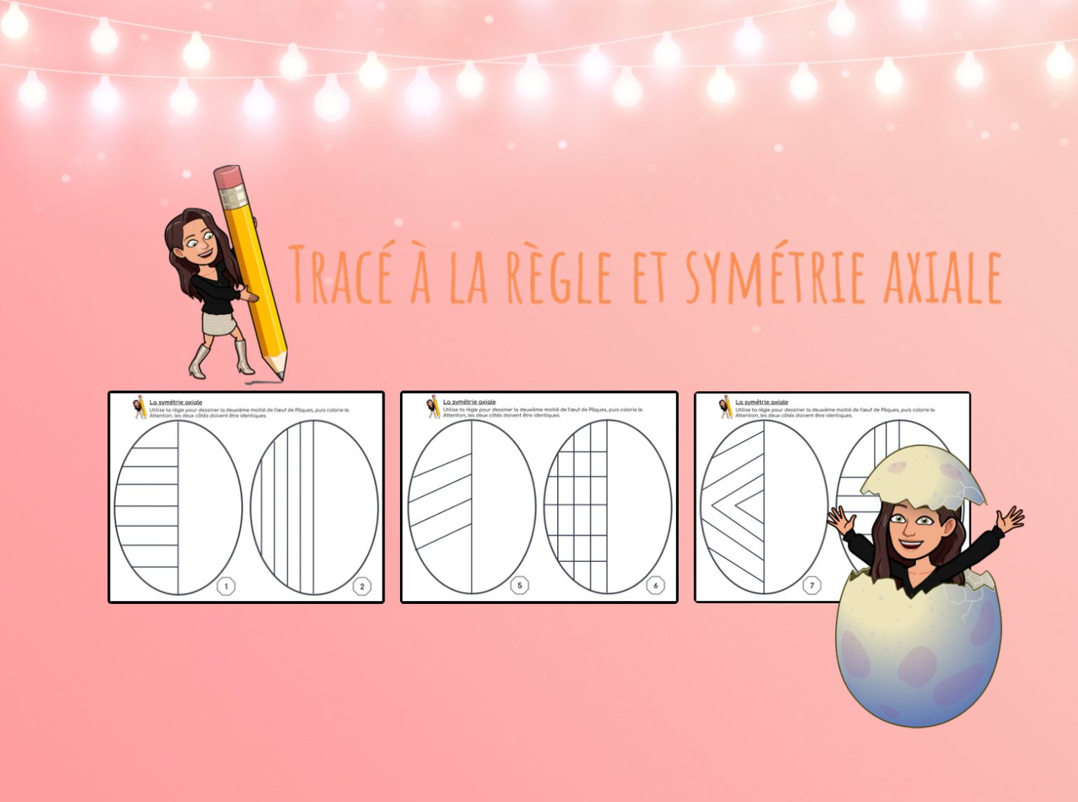 Symétrie axiale : les œufs de Pâques - Mathématiques CE2, CM1, CM2 - La ...