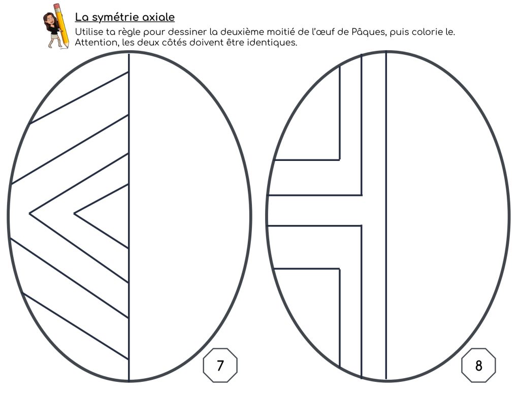 Symétrie axiale : les œufs de Pâques - Mathématiques CE2, CM1, CM2 - La ...