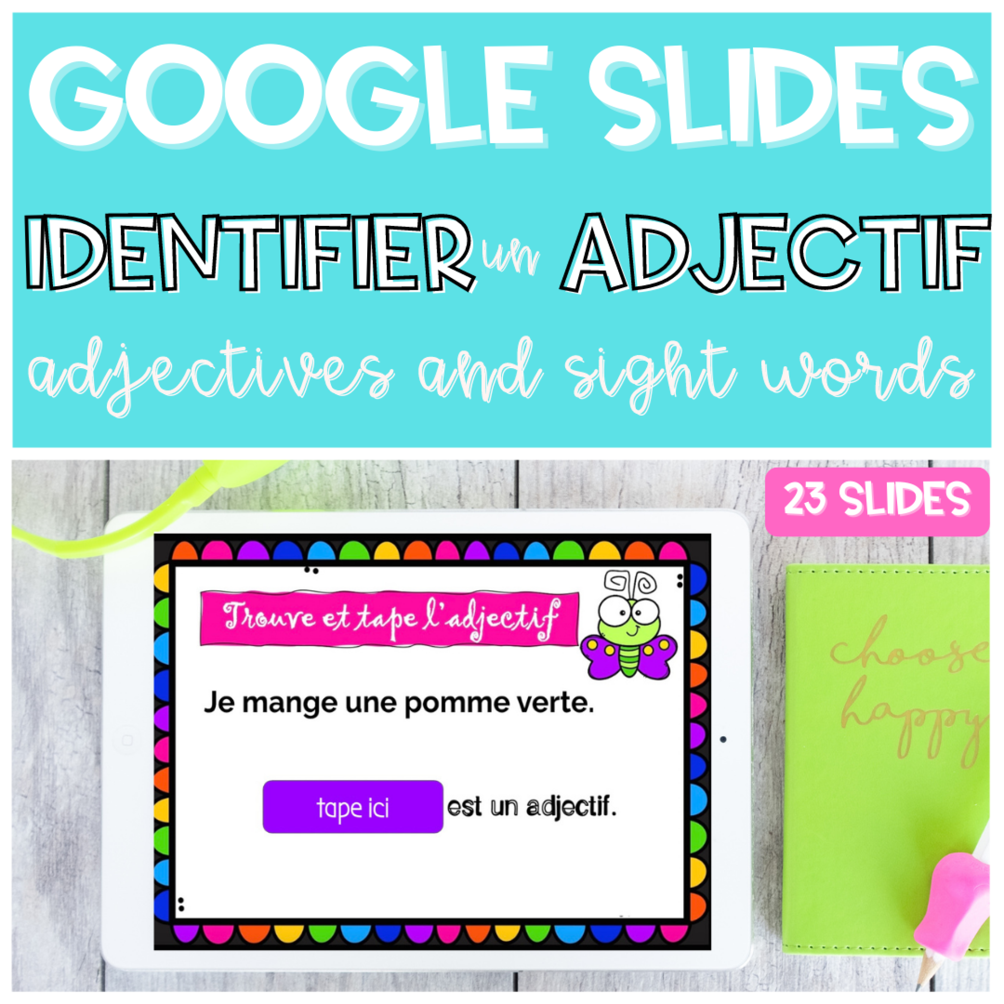 GOOGLE SLIDES Identifier un Adjectif - Etude de la Langue CE1, CE2 - La ...