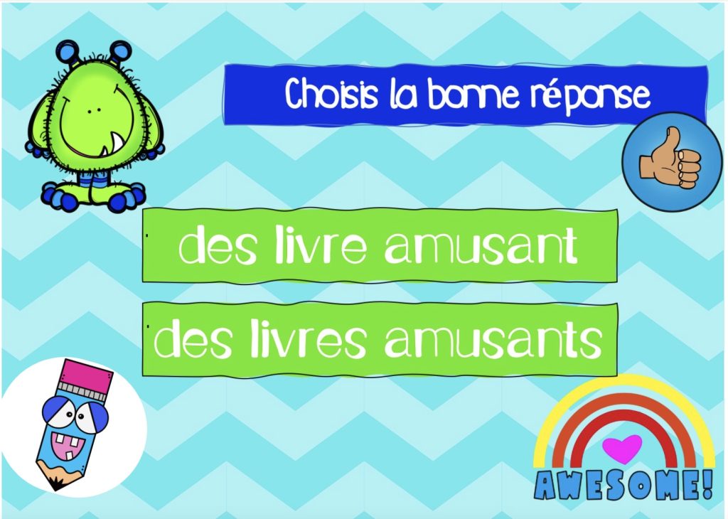 GOOGLE SLIDES Accord adjectifs - Etude de la Langue, Production écrite ...