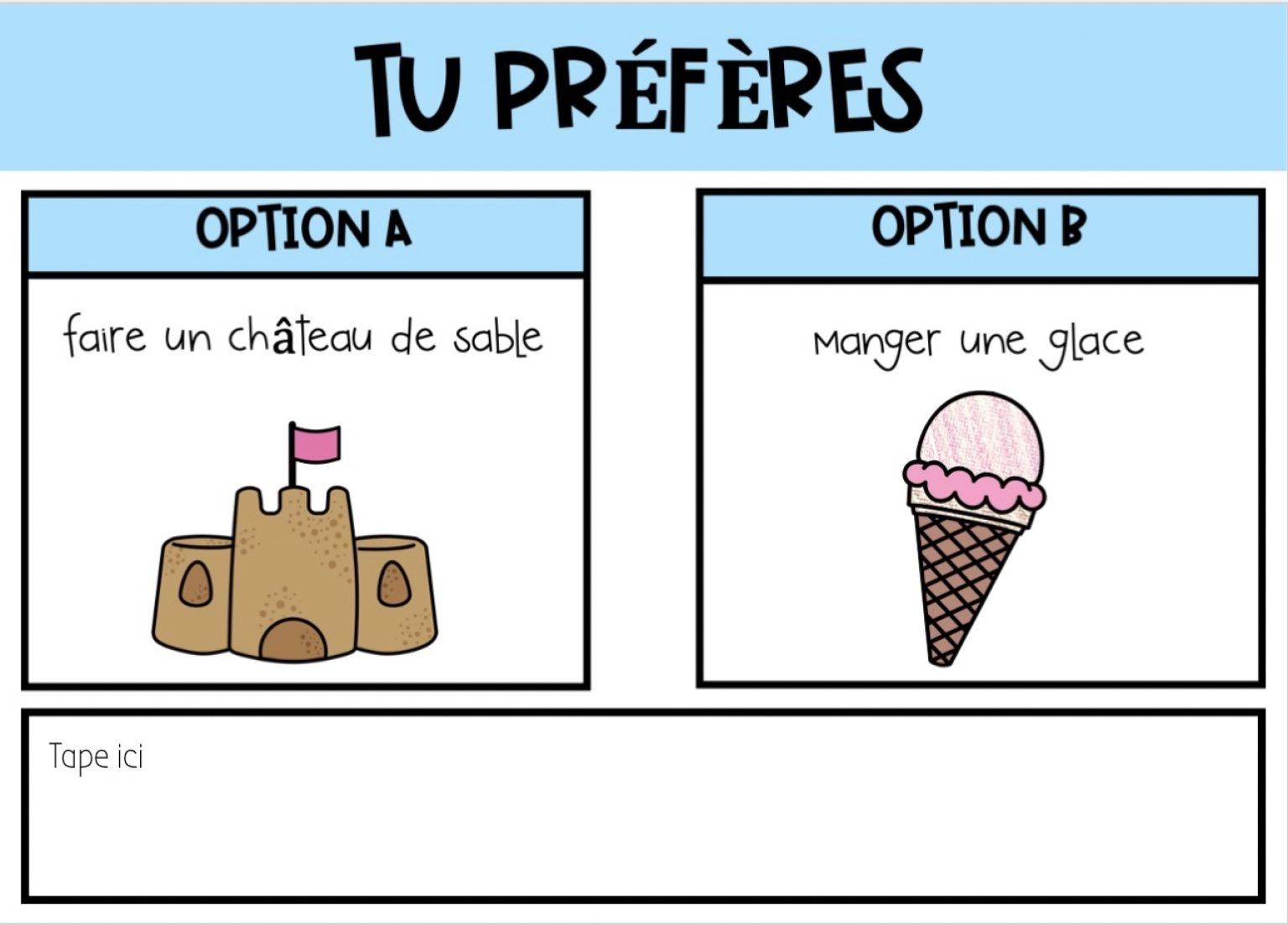 Tu préfères | Discussion Orale | Été Fin d'année GOOGLE SLIDES - Etude ...