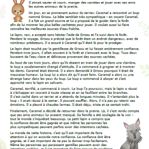 Conte à morale et exercices : Le lapin Caramel et le loup Grisou - CE1 ...