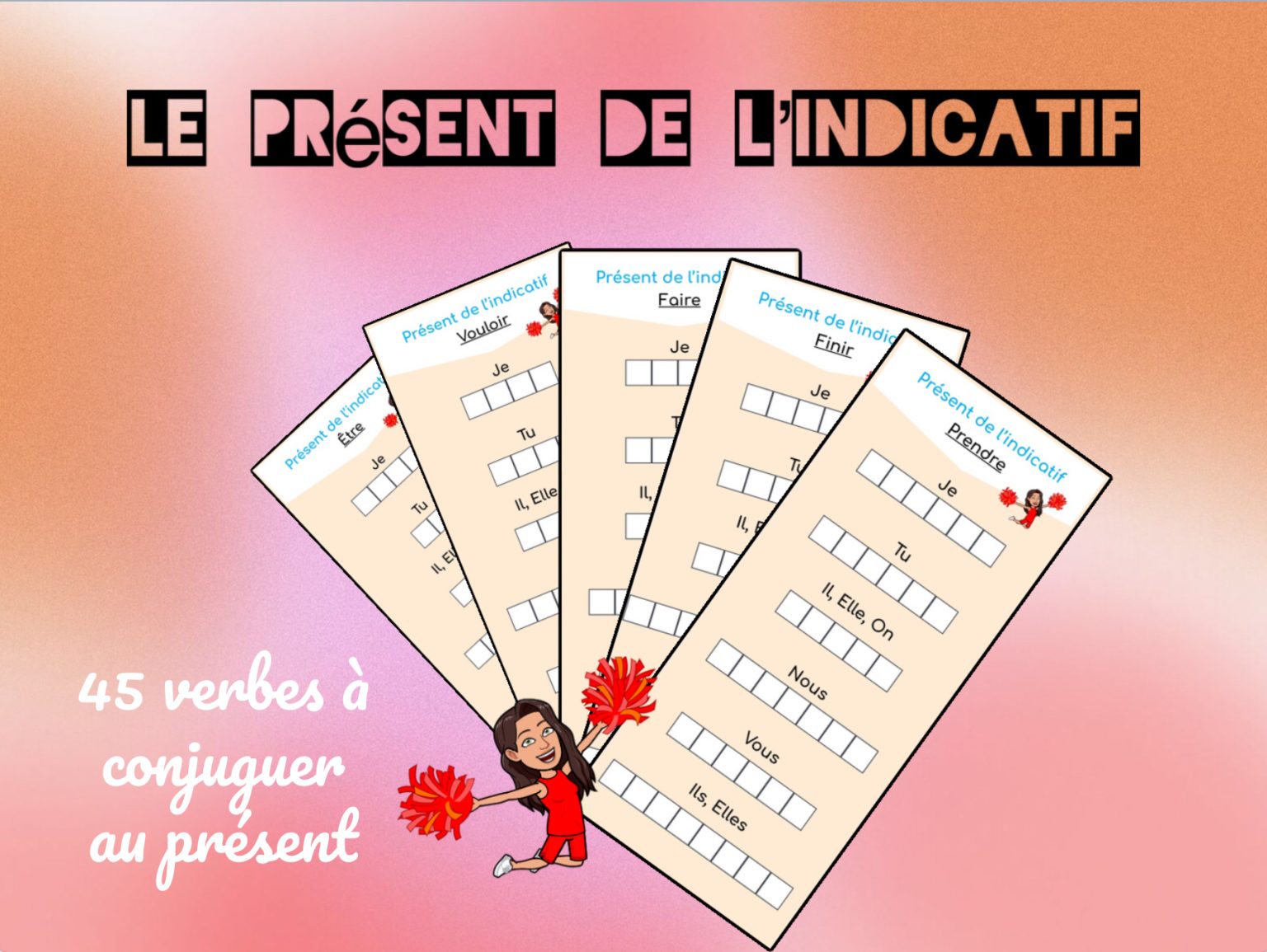 Le présent de l'indicatif : cartes à compléter - Etude de la Langue CE1 ...