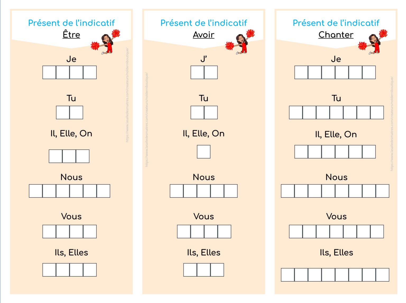Le présent de l'indicatif : cartes à compléter - Etude de la Langue CE1 ...