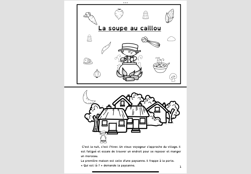 Histoire de la soupe au caillou et exercices - Lecture CE1, CP - La ...