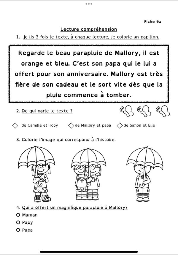Fichier lecture compréhension sur le printemps - Lecture CE1, CP - La ...