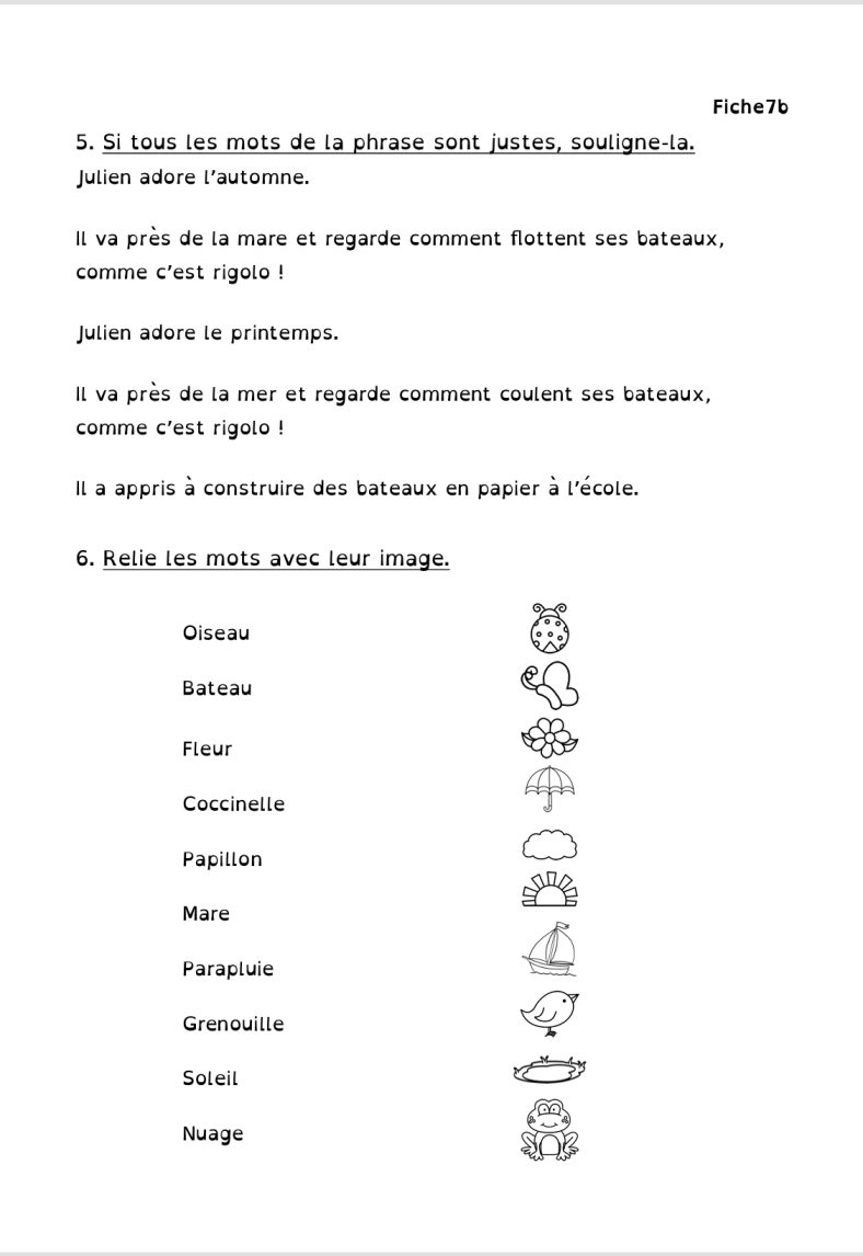 Fichier lecture compréhension sur le printemps - Lecture CE1, CP - La ...