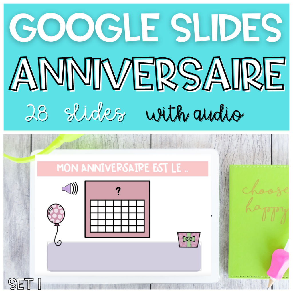 GOOGLE SLIDES audio | Anniversaire Nombres & Mois SET 1 - Autonomie ...