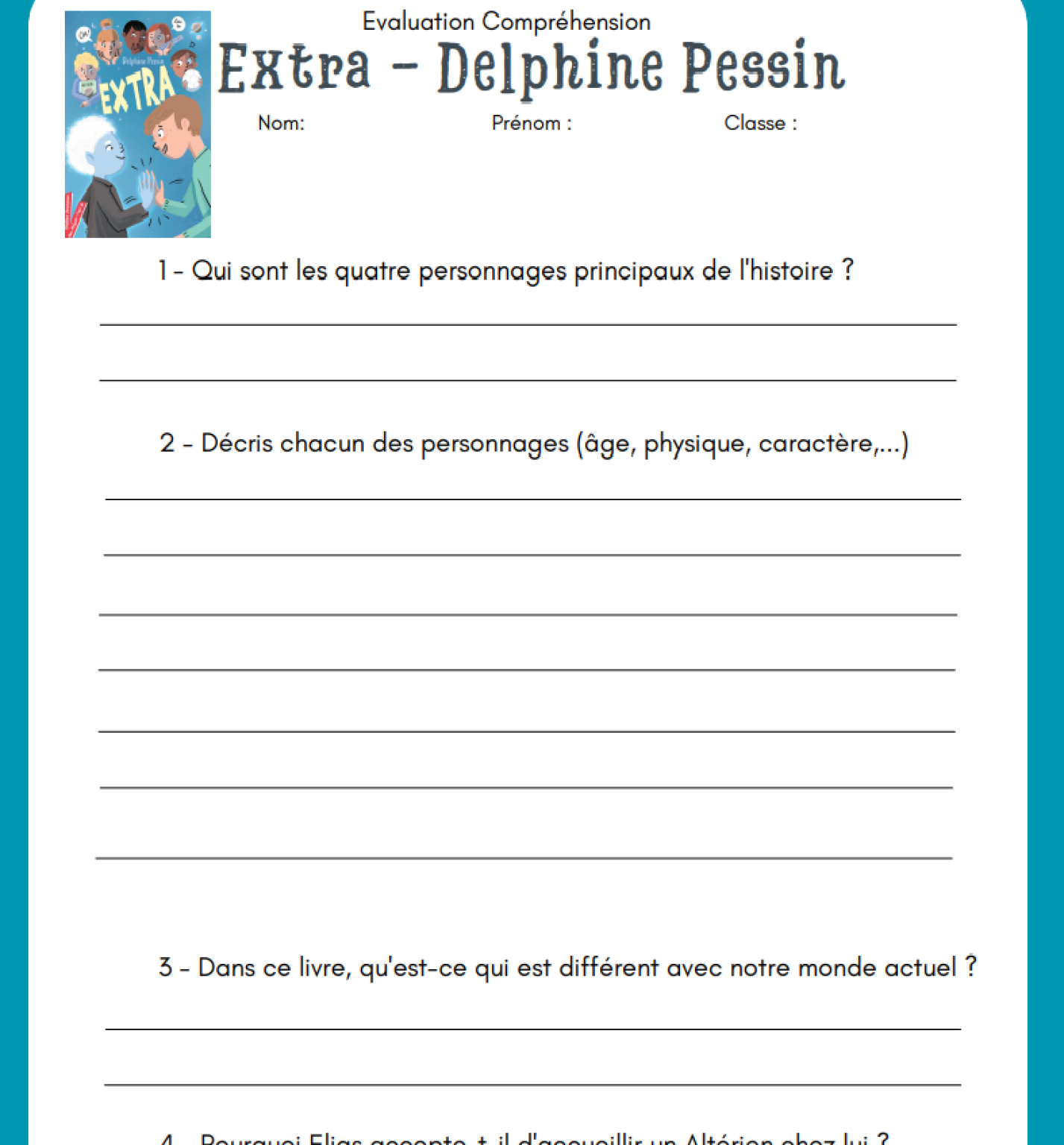 Evaluation Compréhension Extra de Delphine Pessin - Lecture CE2, CM1 ...