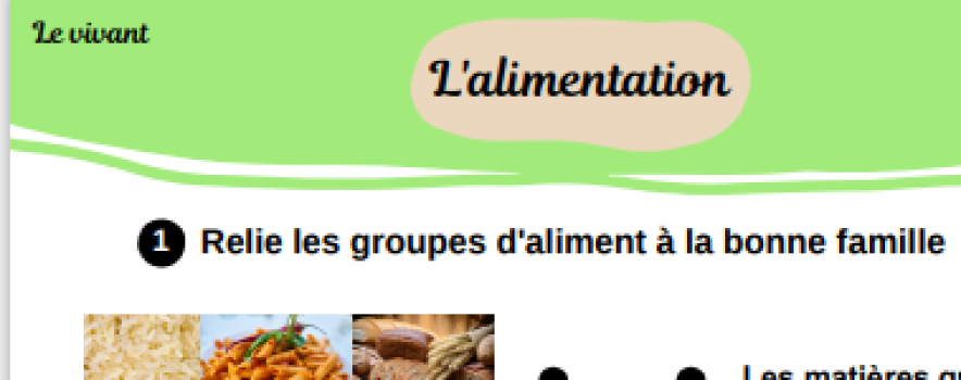 L'alimentation (cycle 2) - Sciences CE1, CE2 - La Salle des Maitres