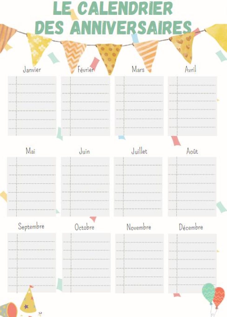 Calendrier des anniversaires - Pour les enseignants - La Salle des Maitres