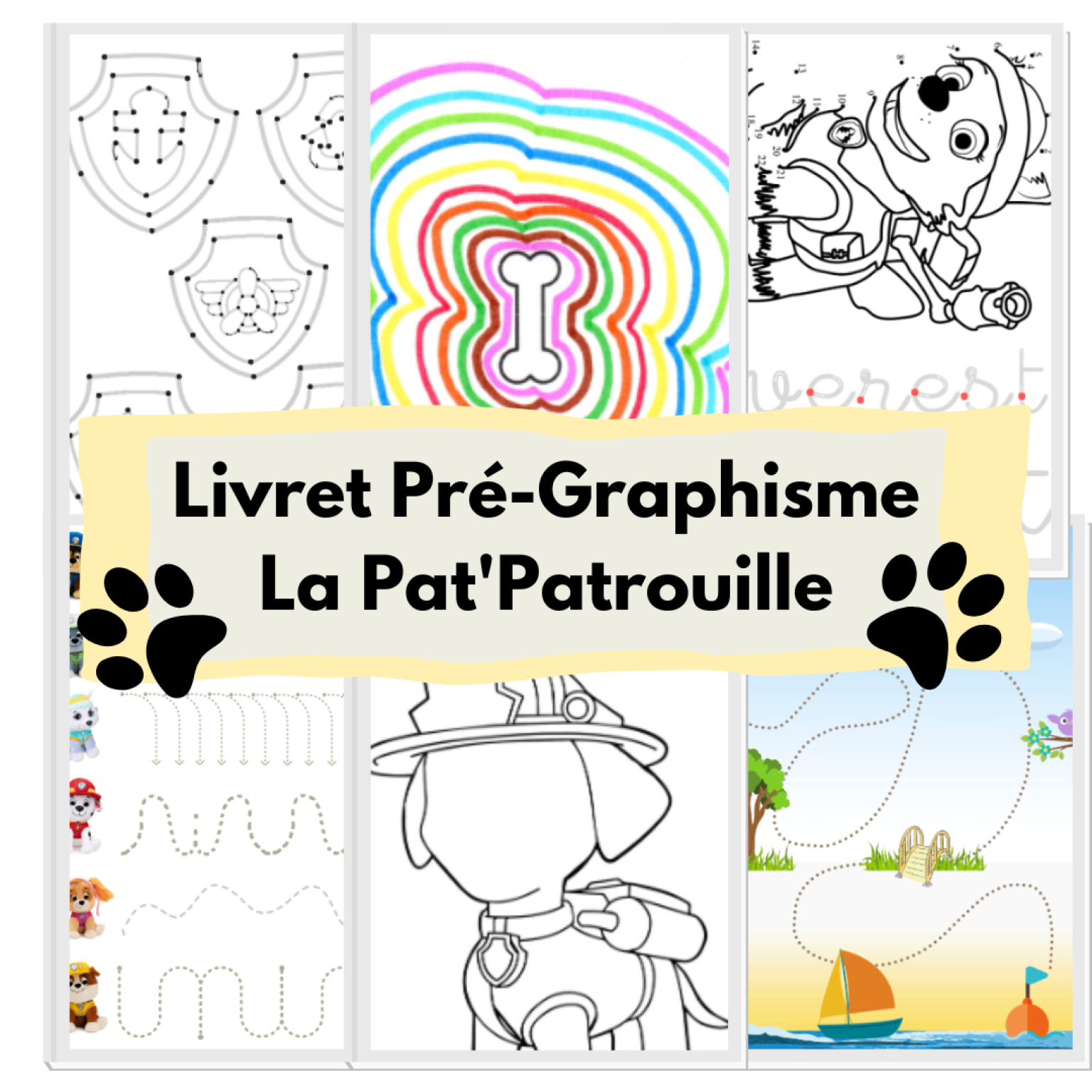 Livret pré-graphisme La Pat Patrouille - Ecriture CP, Grande Section ...
