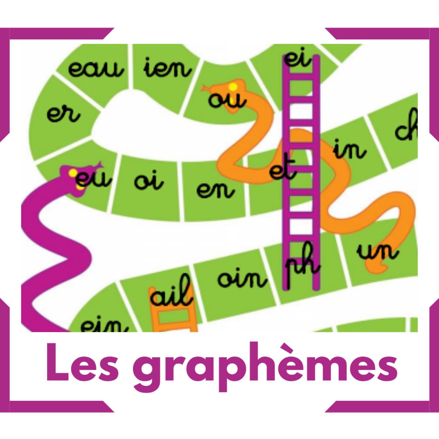 Jeu des serpents et des échelles : Les Graphèmes - Ecriture, Lecture CP ...