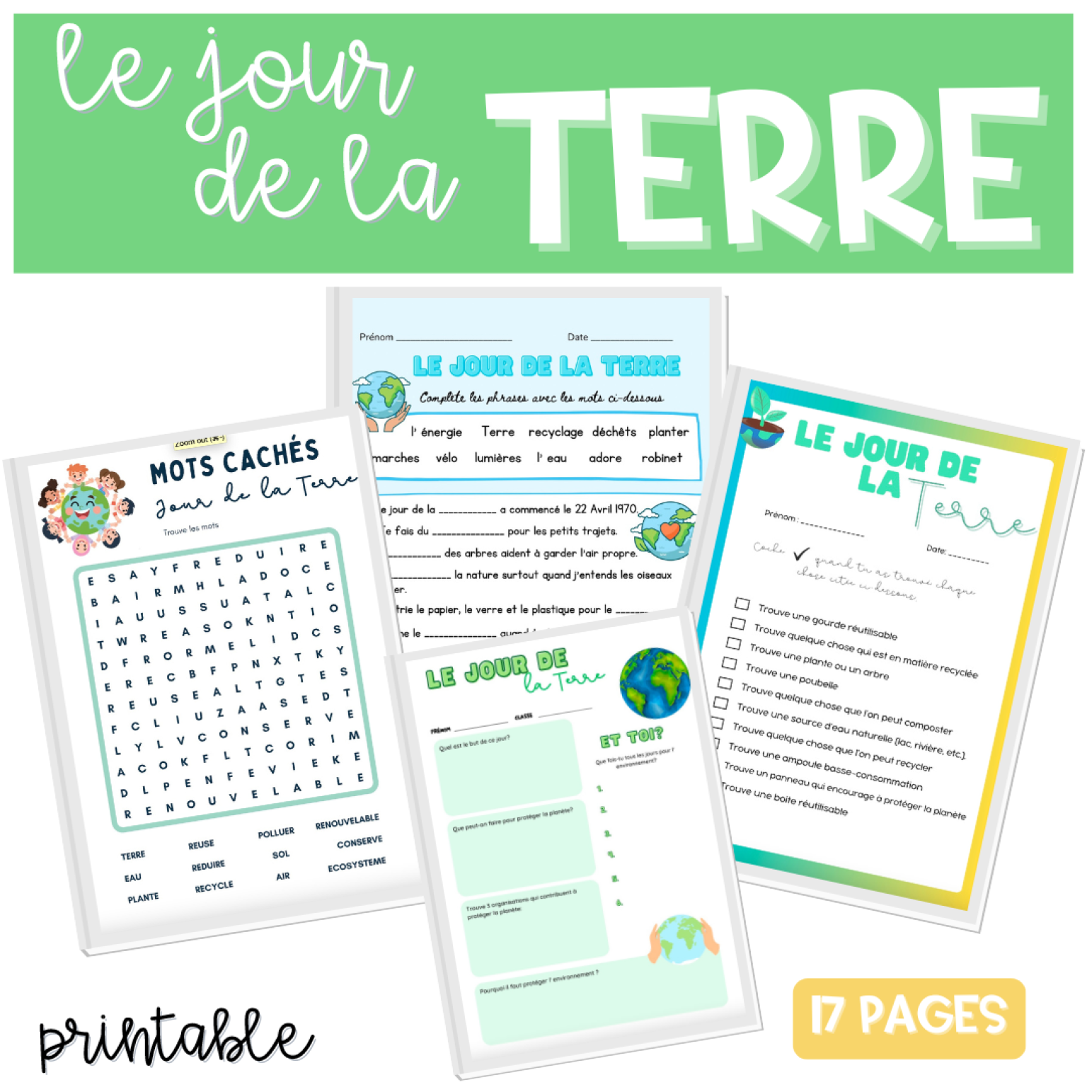 Cahier activités JOUR DE LA TERRE - Découverte du Monde, Geographie ...