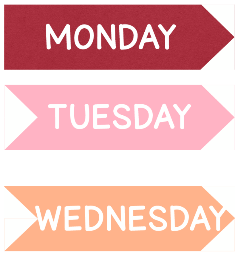 Les jours de la semaine en anglais- Affichage frise arc-en-ciel ...