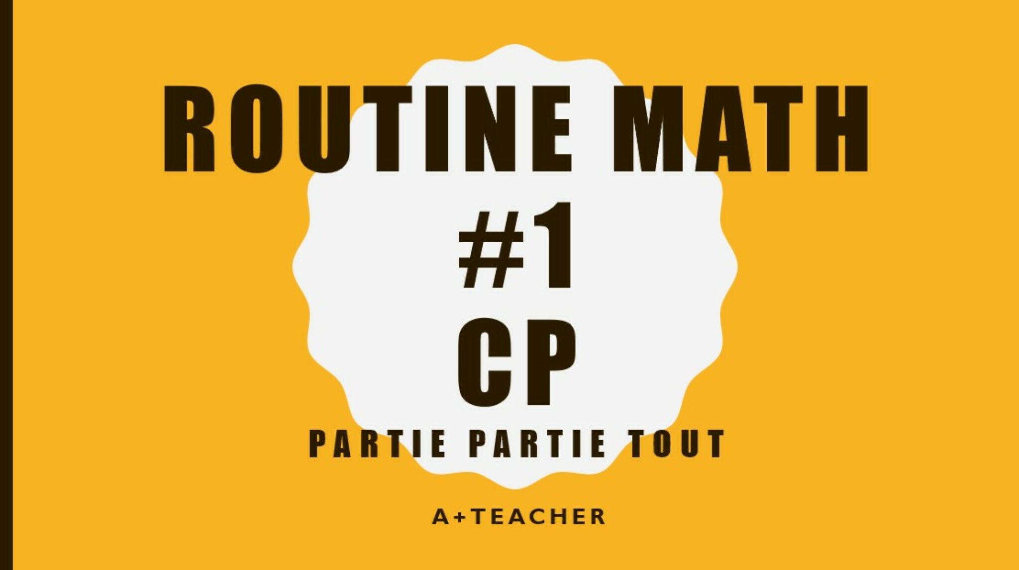 MATH ROUTINE #1 CP - Mathématiques CP, Grande Section - La Salle des ...