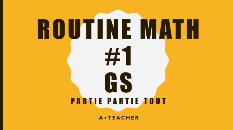 MATH ROUTINE #1 GS - Mathématiques Grande Section, Moyenne Section - La ...