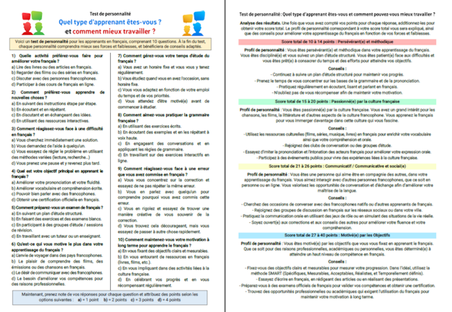Test de personnalité FLE : Quel type d’apprenant êtes-vous ? Comment ...