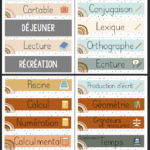 Programme du jour - affichage avec étiquettes - CE1, CE2, CM1, CM2, CP ...