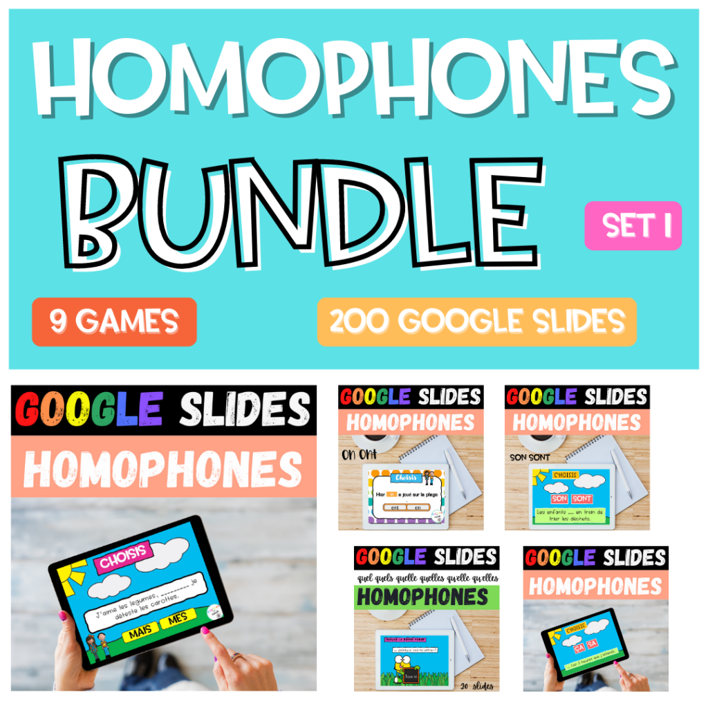 ENSEMBLE Homophones Homonymes GOOGLE SLIDES Set 1 - Etude de la Langue ...