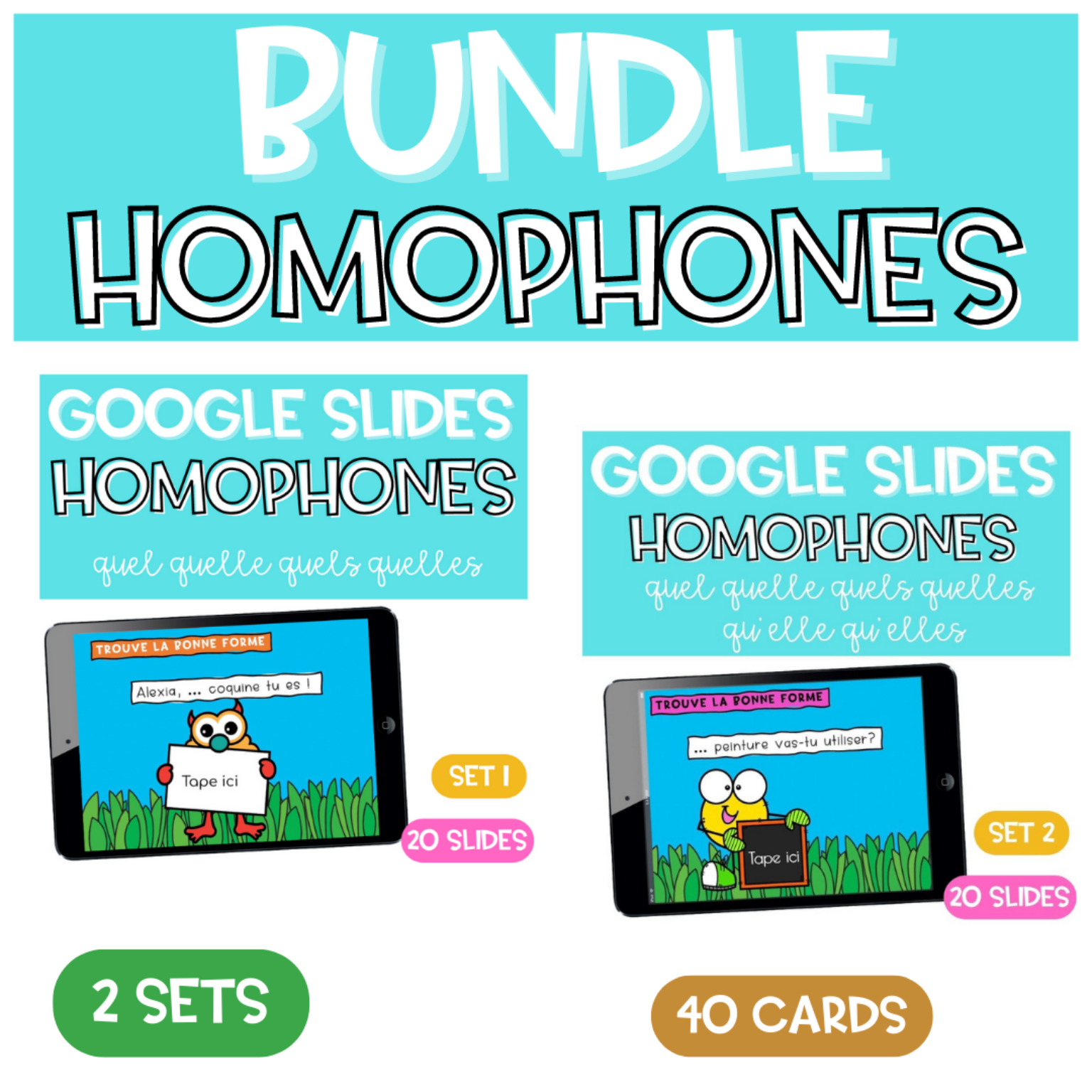 Homophones Homonymes QUEL QUELS QUELLE QUELLES QU' ELLE QU' ELLES ...