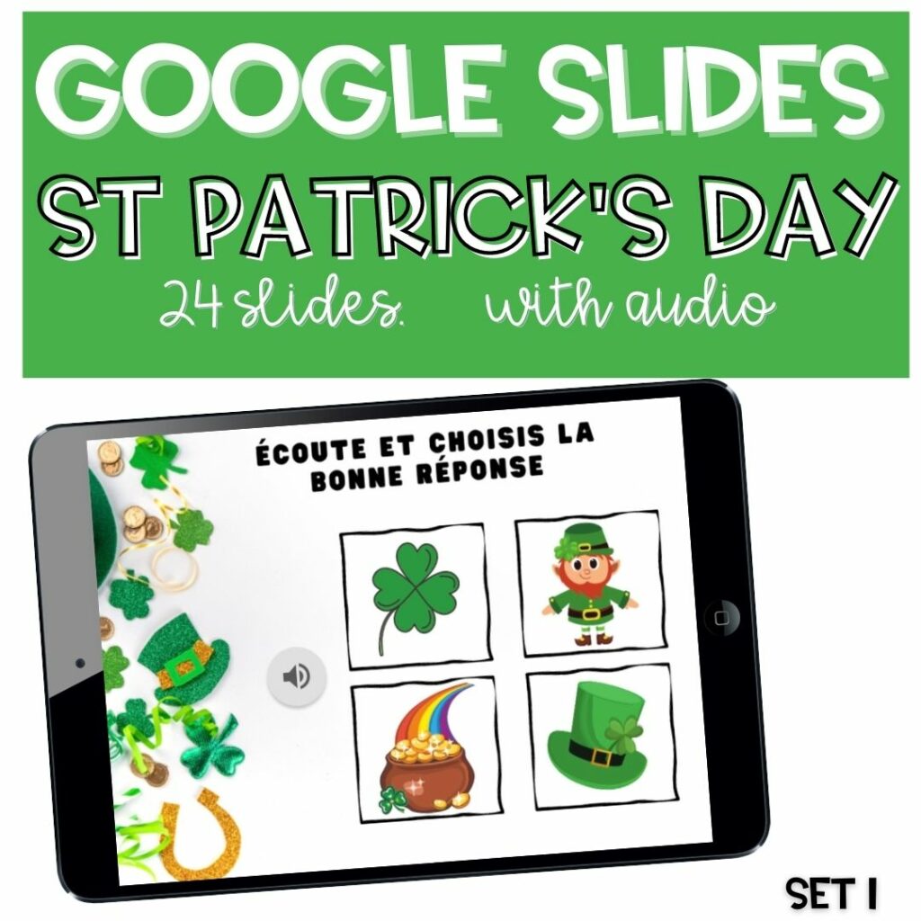 Jour de la St Patrick Vocabulaire GOOGLE SLIDES Audio SET 1 - Autonomie ...