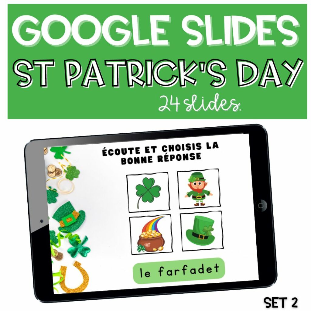 Jour de la Saint Patrick GOOGLE SLIDES Lecture Vocabulaire SET 2 ...
