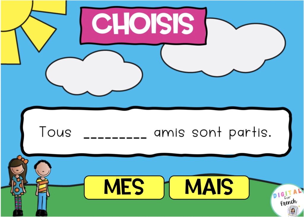 GOOGLE SLIDES Homophones Homonymes MAIS MES - Etude de la Langue ...